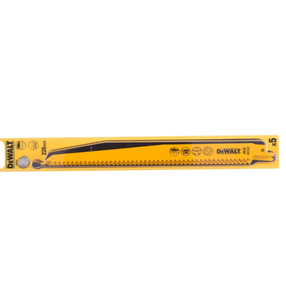 Полотно демонтажное для сабельной пилы DEWALT DT2349-QZ 228мм (5 шт ...